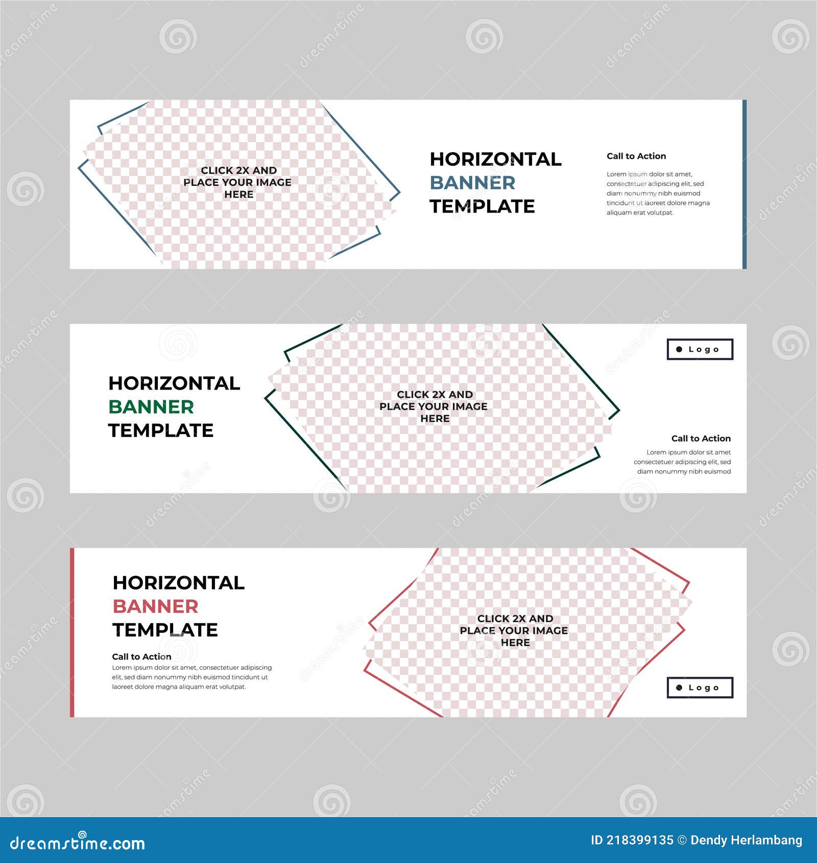 Horizontal Banner Template Pack Stock Vector - Illustration of page ...