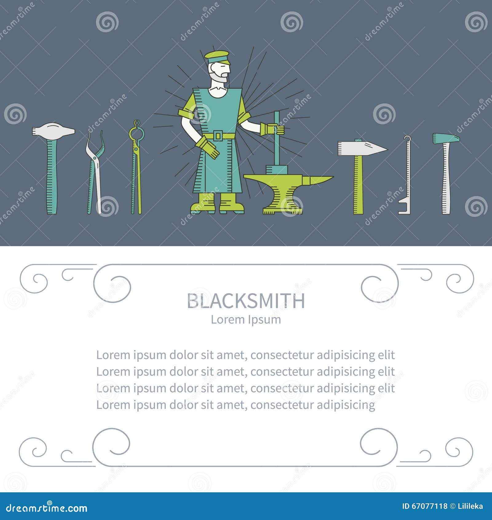 Horizontal Banner Vector Smith Stock Illustration - Illustration of ...