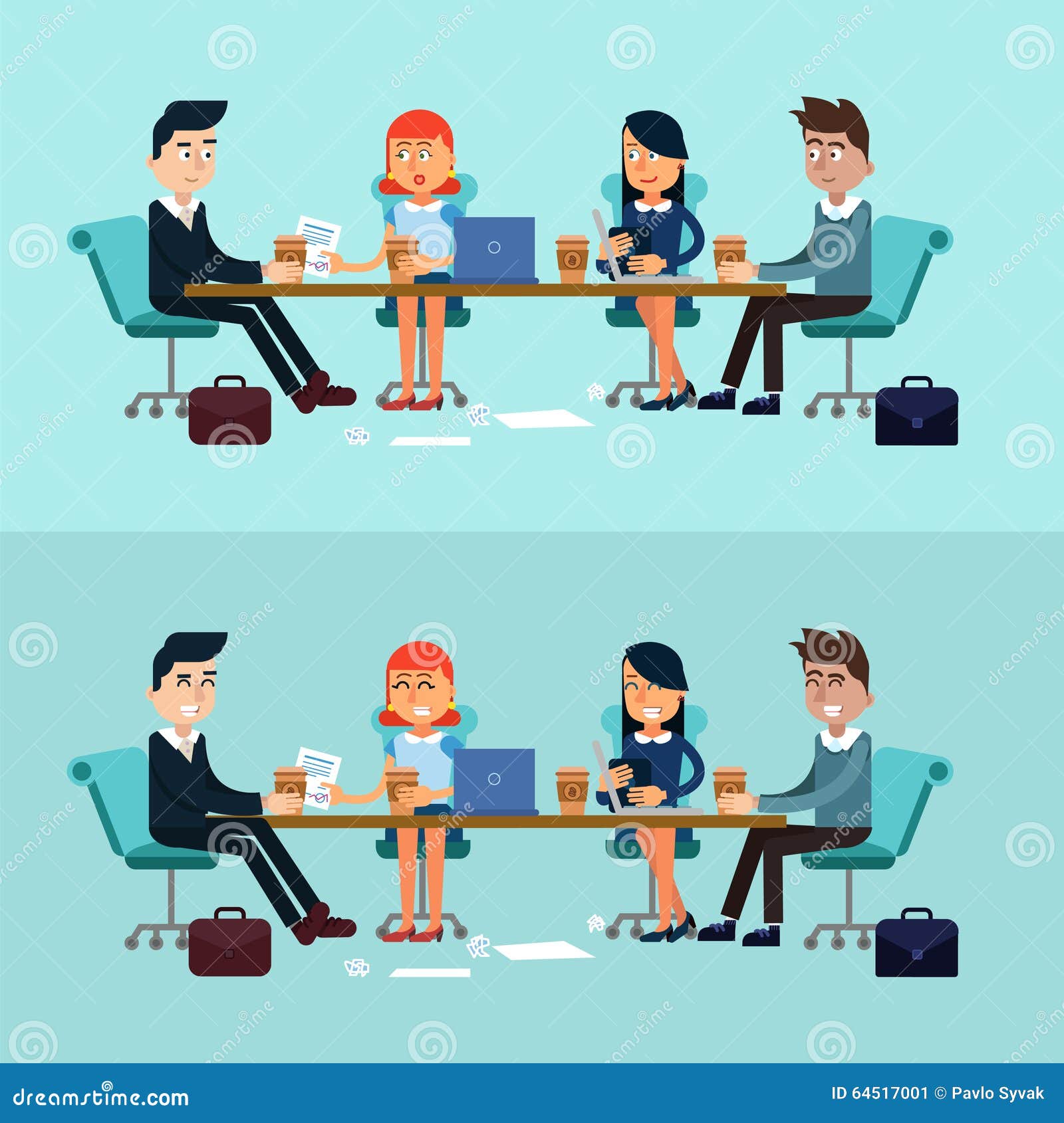 Horizontal Banners Business Meeting, Teamwork Stock Vector ...