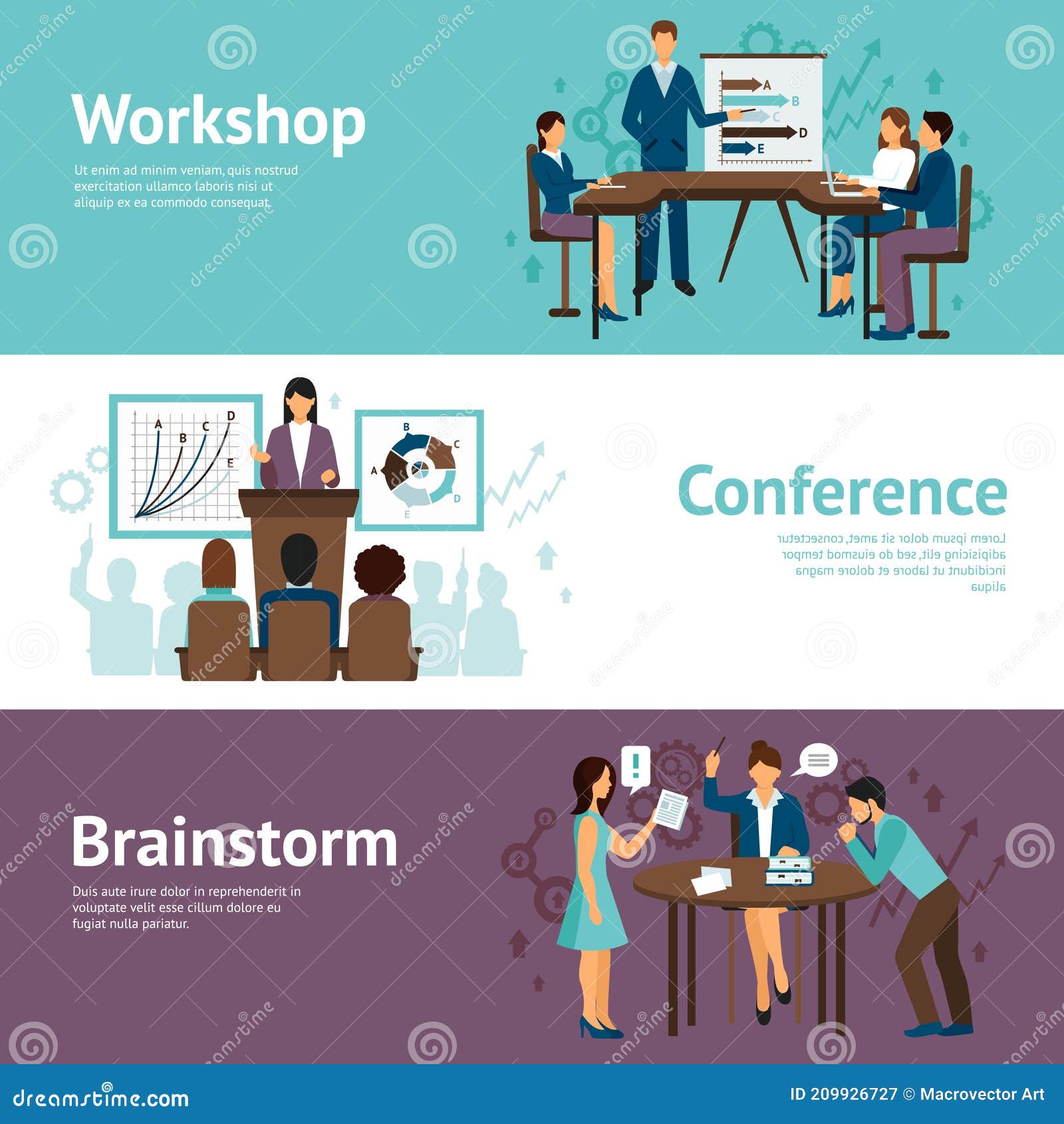 Horizontal Banners of Business Training Stock Vector - Illustration of ...
