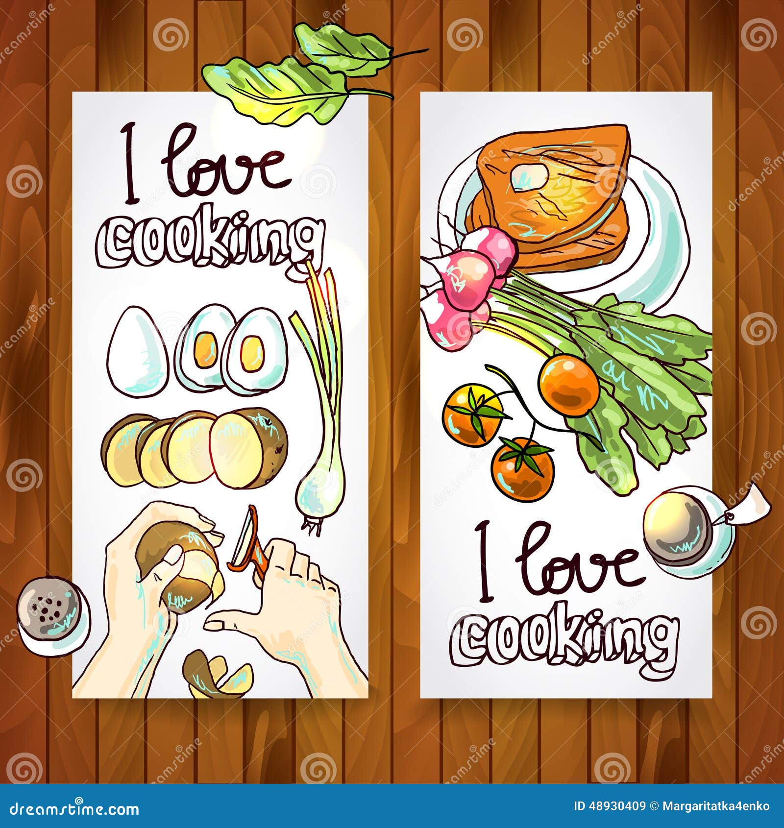 Horizontal banners cooking stock vector. Illustration of recipes - 48930409