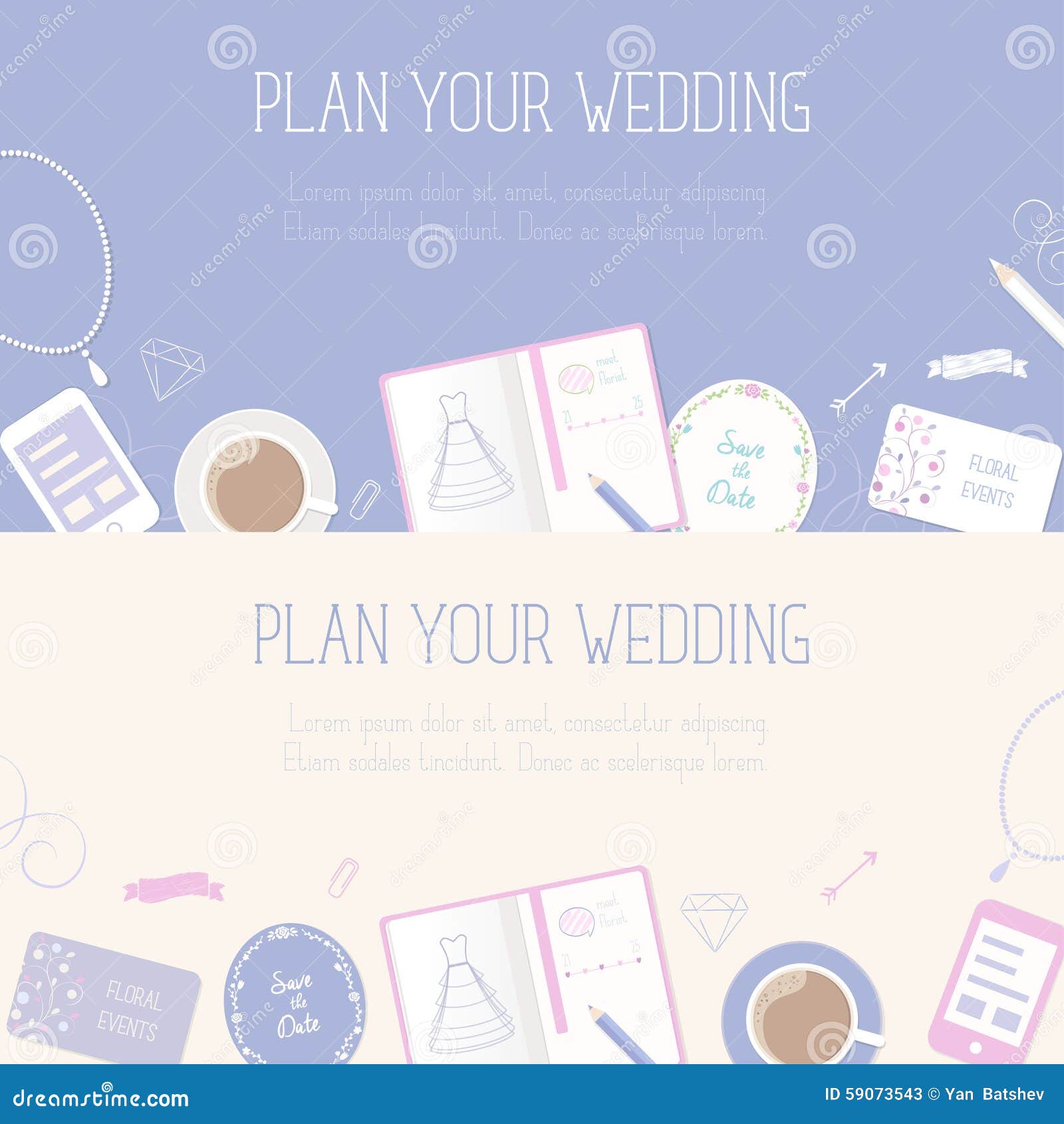 Horizontal Banners with Plan Your Wedding Sign, Wedding Stationery and ...
