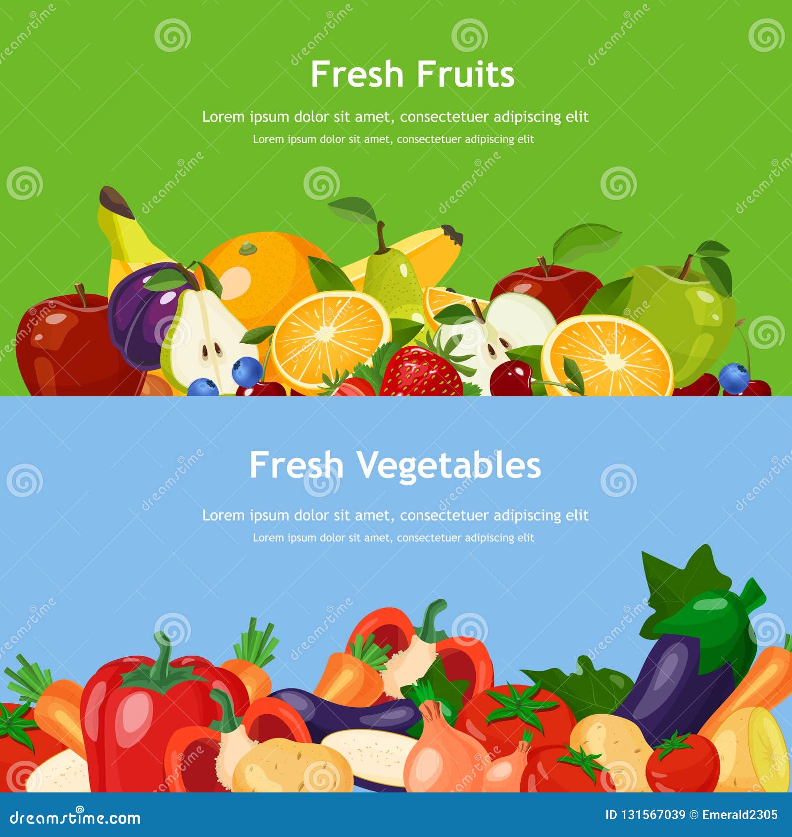 Fresh Fruits And Vegetables Banner