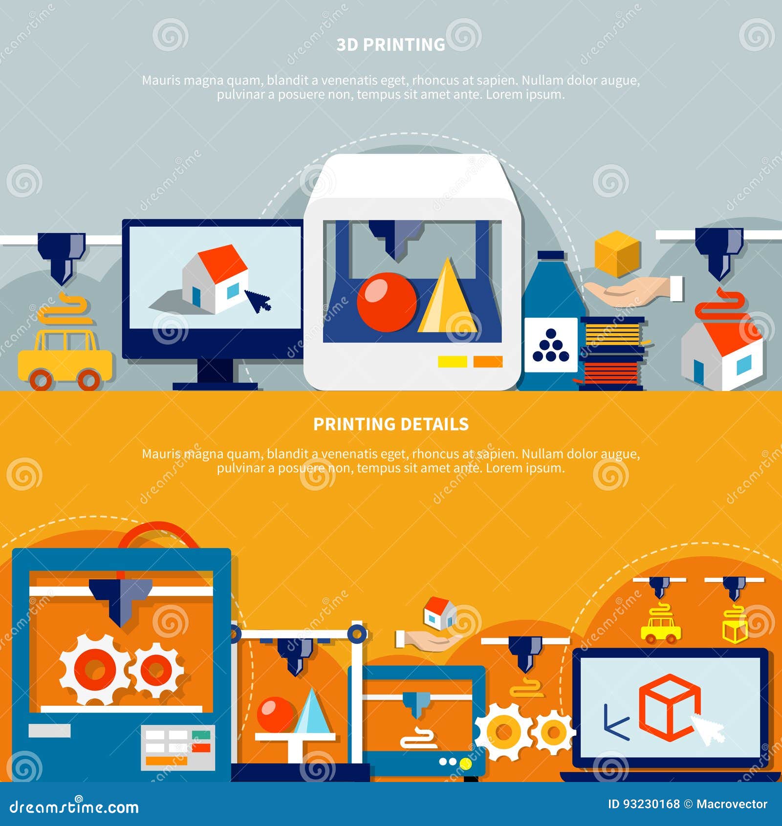 Consumables For 3d Printing Design Concept Vector Illustration ...