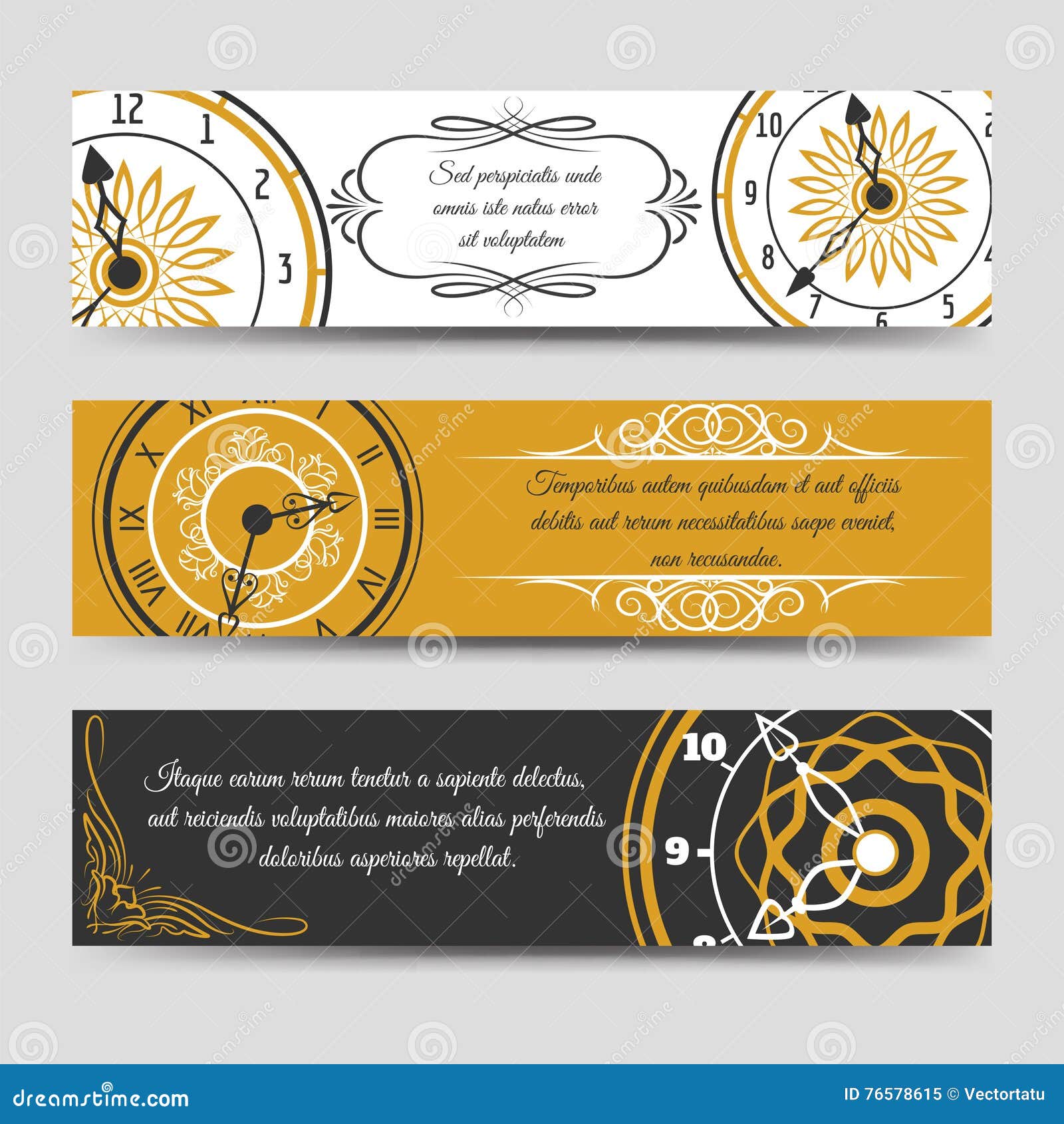 Horizontal Banners with Watches Stock Vector - Illustration of counter ...