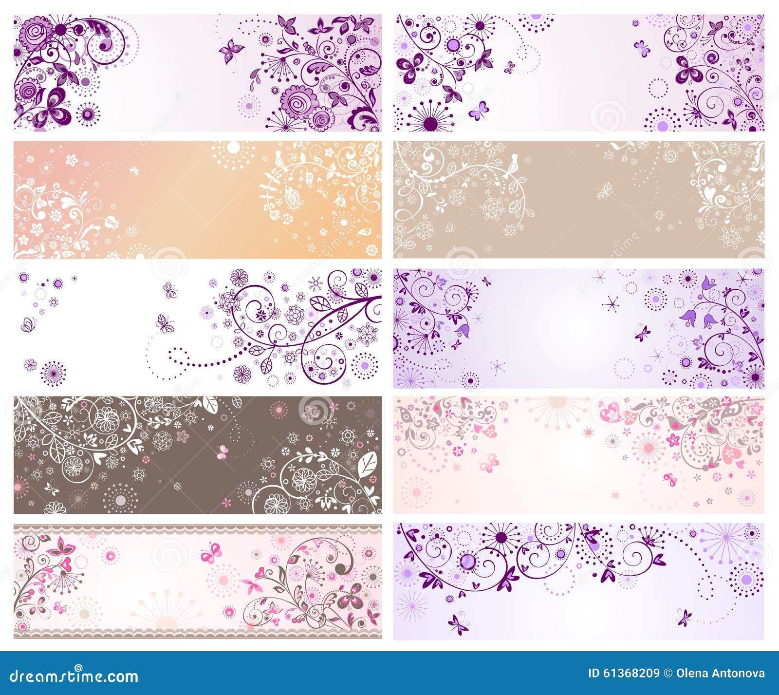 Horizontal Banners for Wedding Design Stock Vector - Illustration of ...