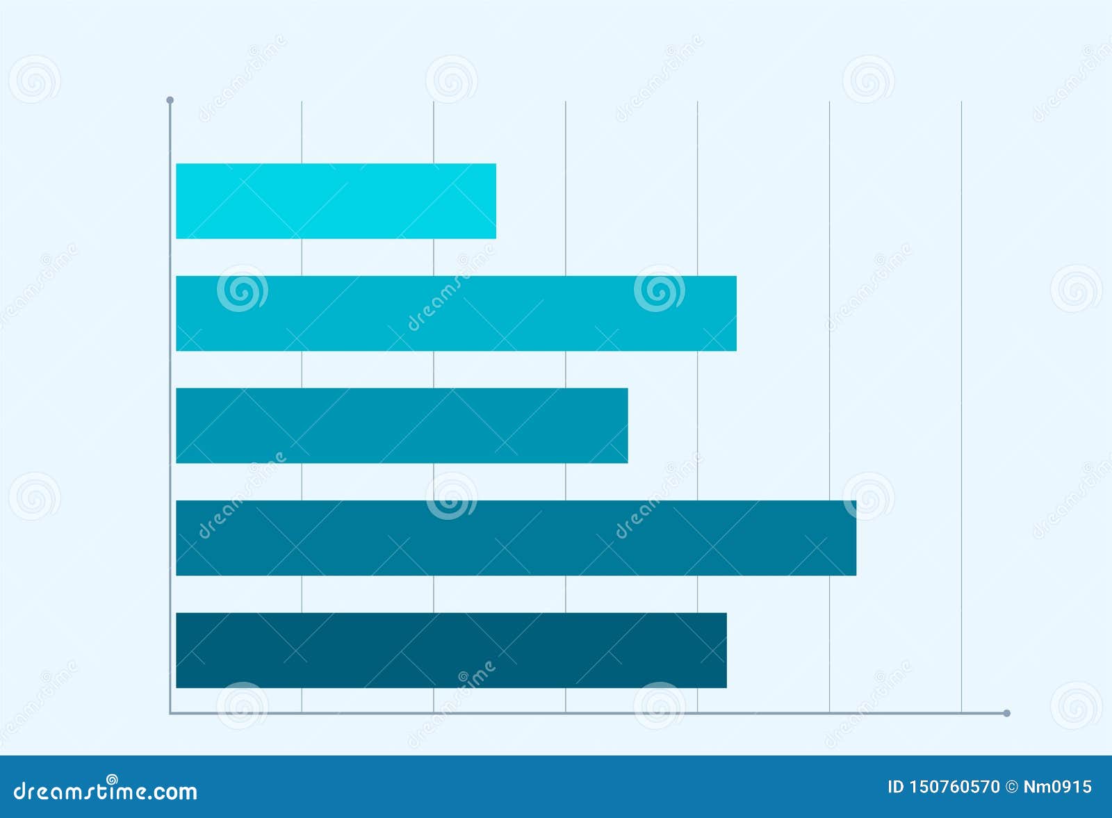 Horizontal Bar Chart. Analyze Concept Graphic Image in Flat Style Stock ...