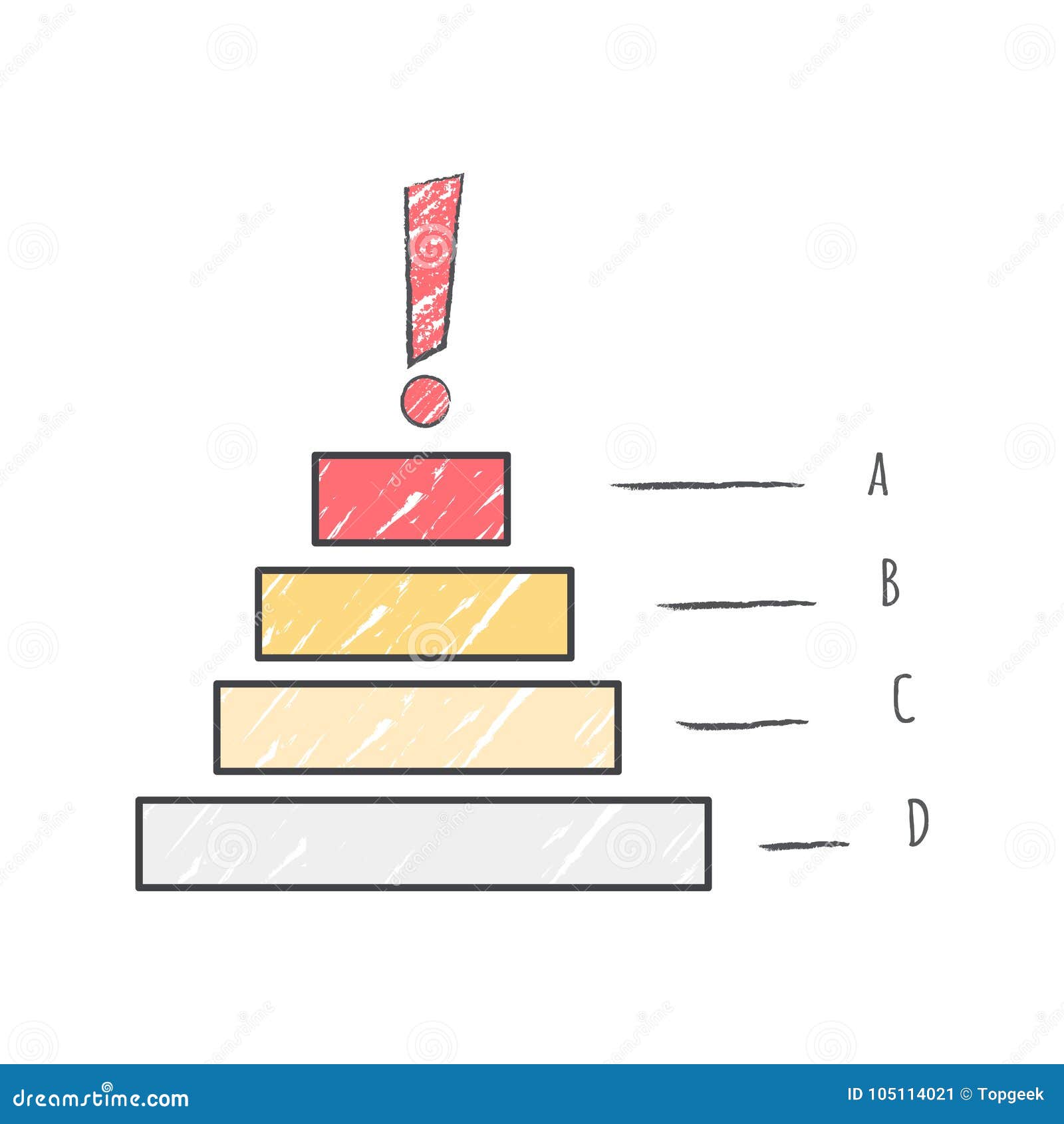 Horizontal Bar Chart With Exclamation Point Stock Vector - Illustration ...