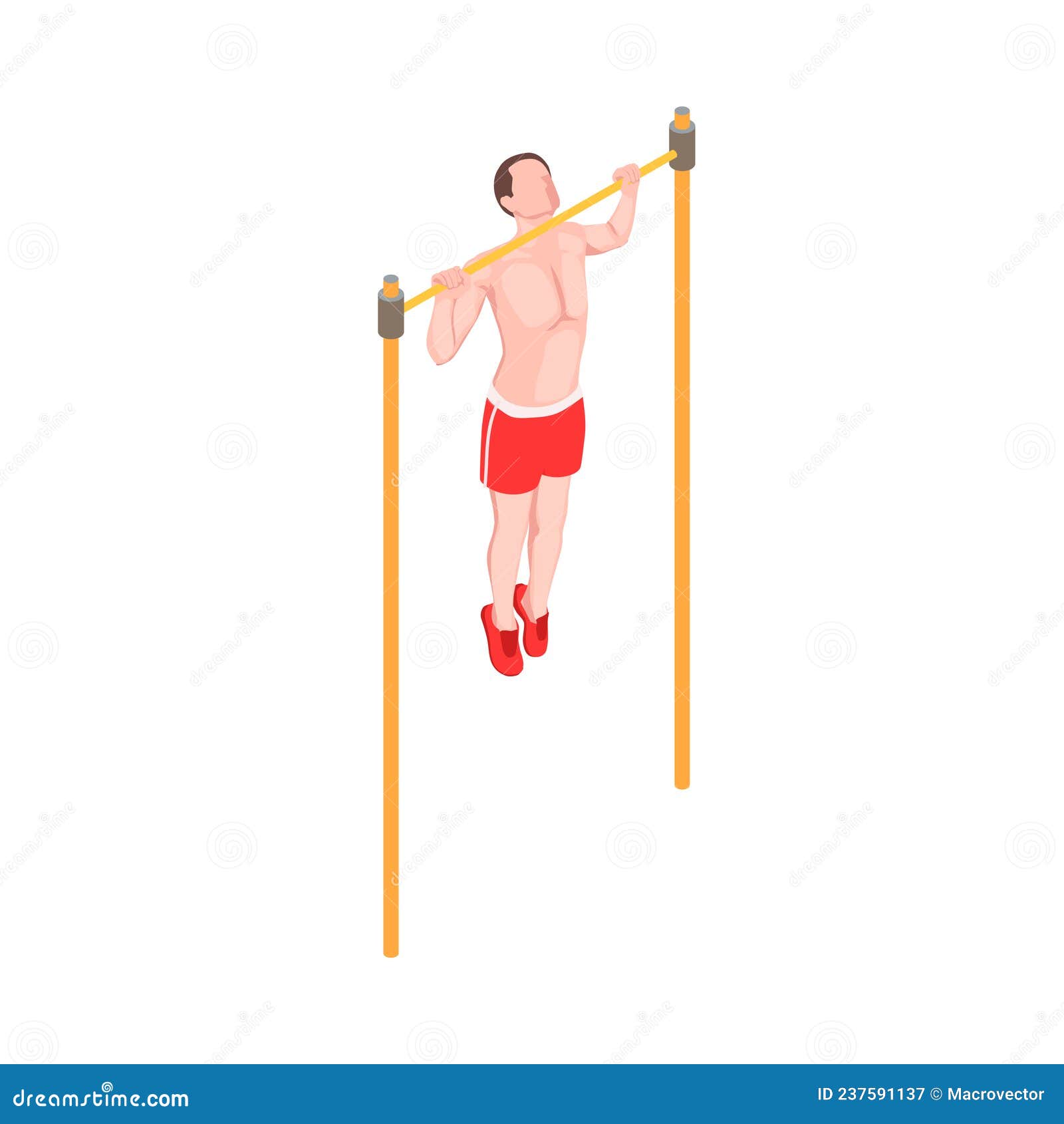 Horizontal Bar Pulling Composition Stock Vector - Illustration of ...