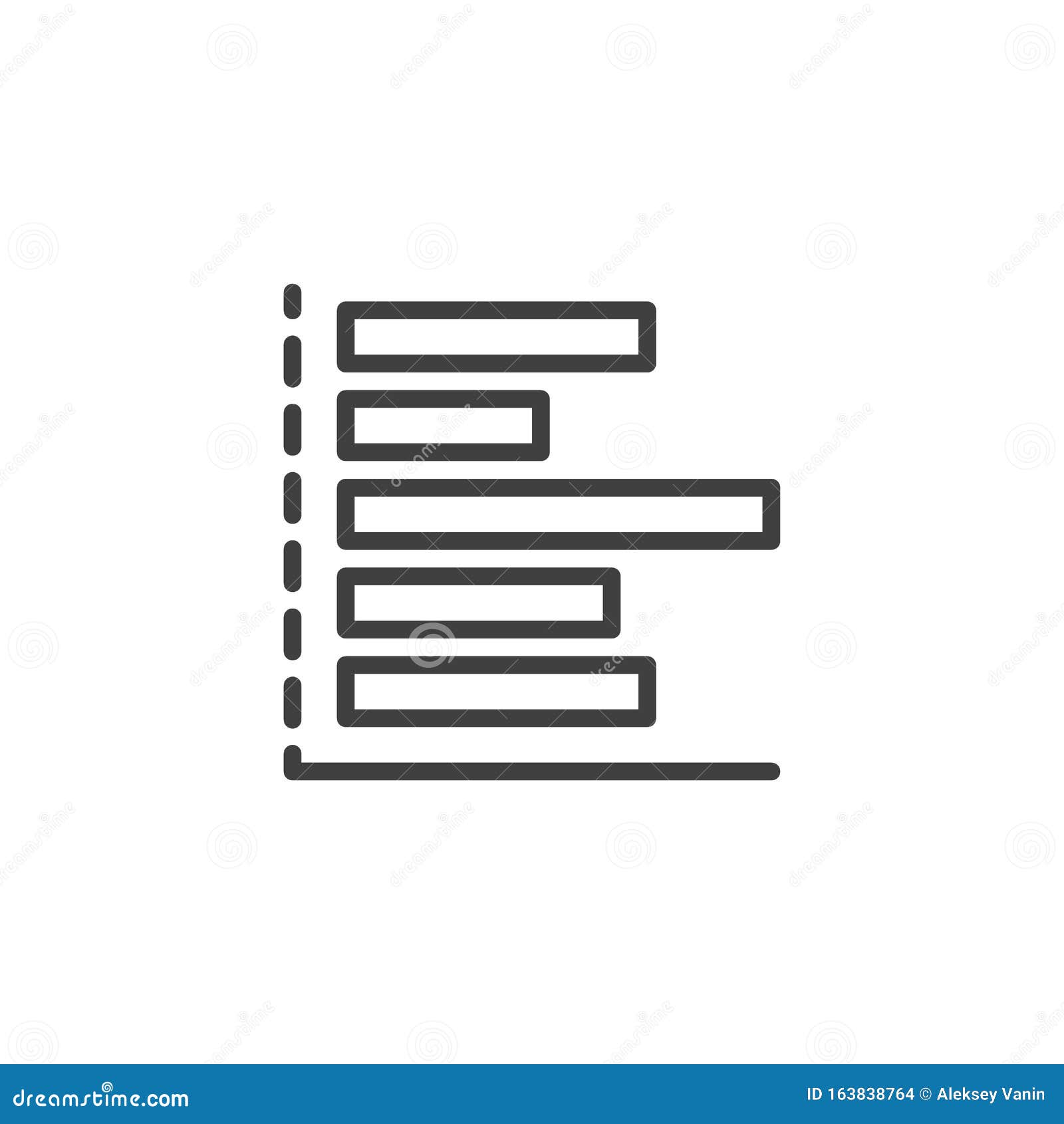 Horizontal Bars Chart Line Icon Stock Vector - Illustration of line ...