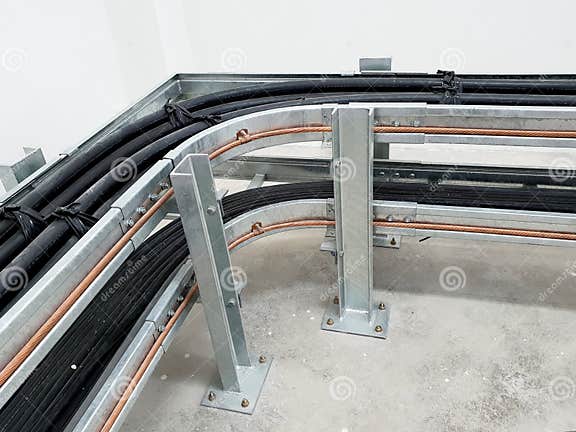 Horizontal Bend of Cable Tray Installation in a Corner Stock Image ...