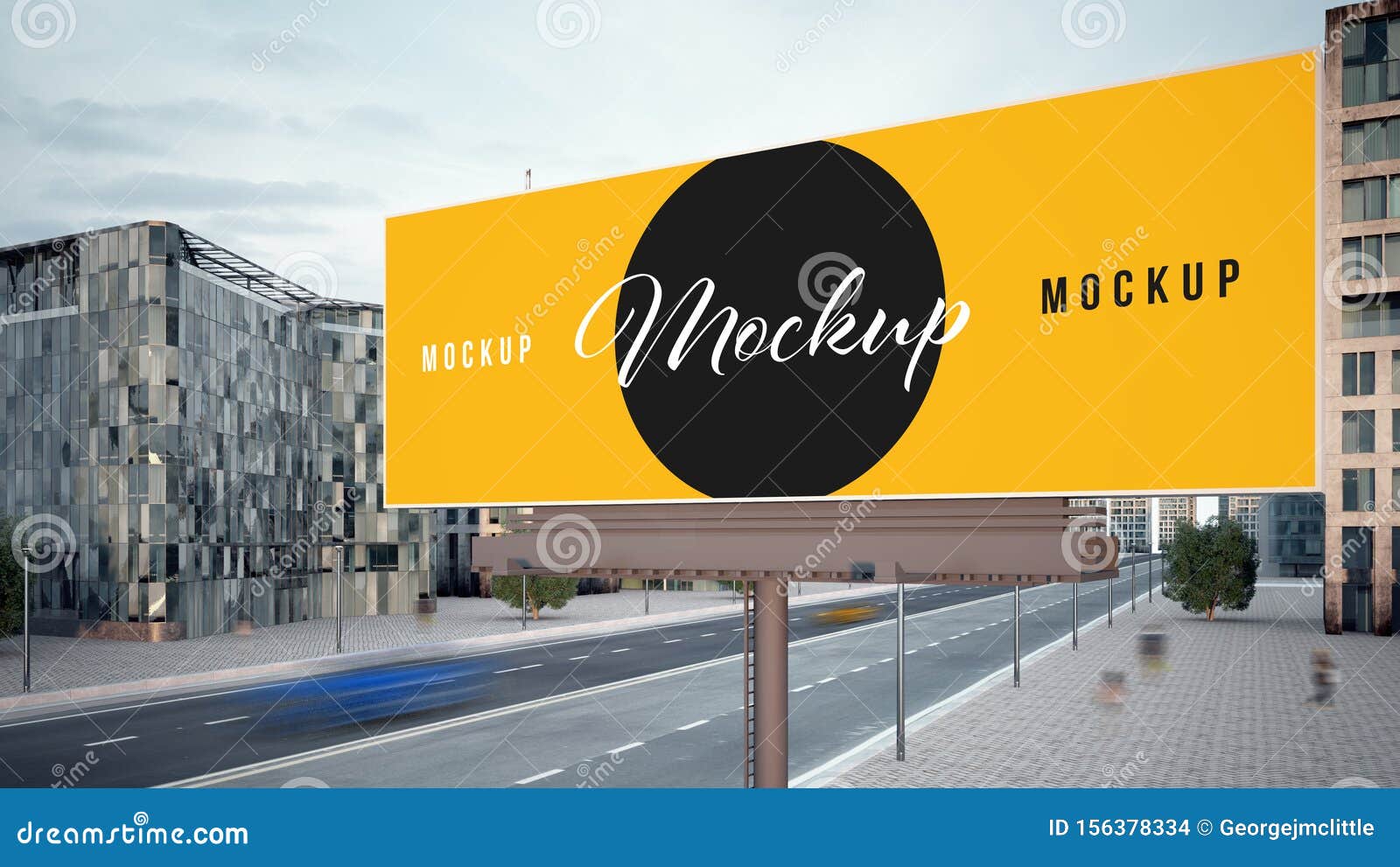 Horizontal Billboard Advertising Mockup Stock Photo - Image of ...