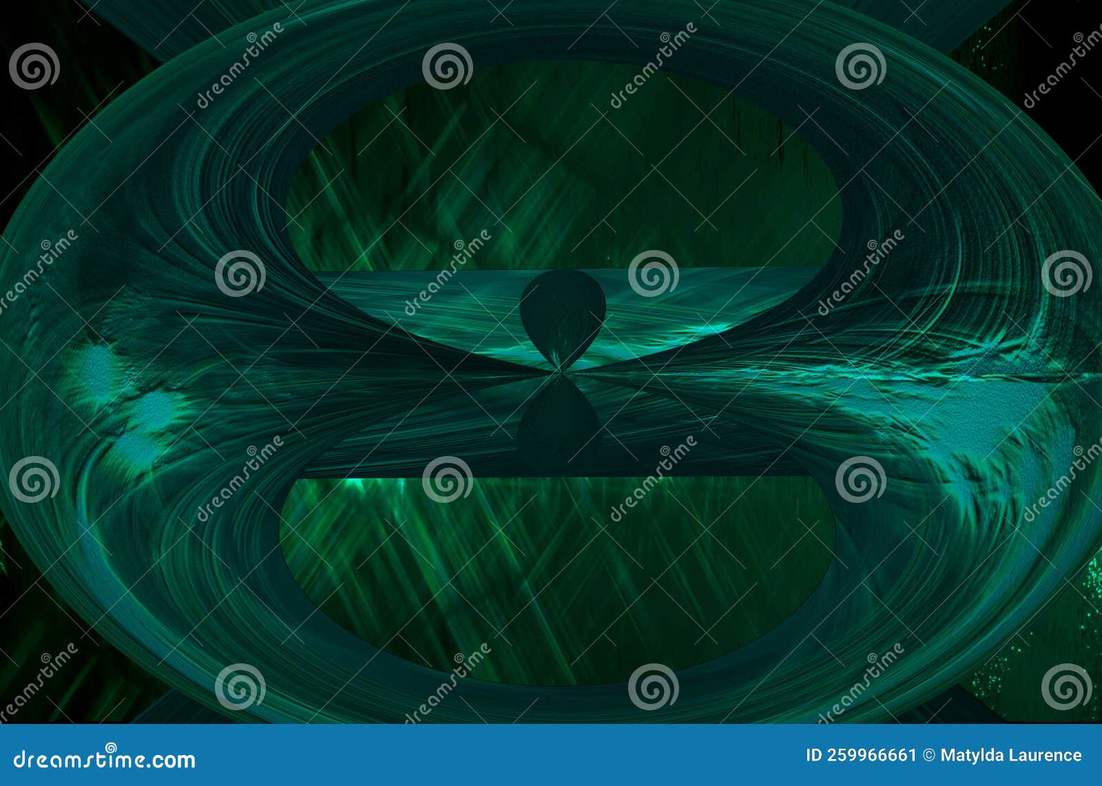Green Blue Graphic Design. 3d Heart and Oval Shapes Stock Illustration ...