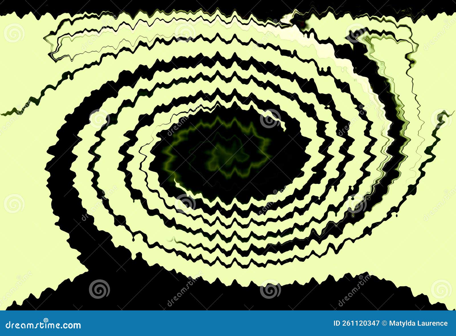 Green and Black Graphic. Swirling Shape with Rings Stock Illustration ...