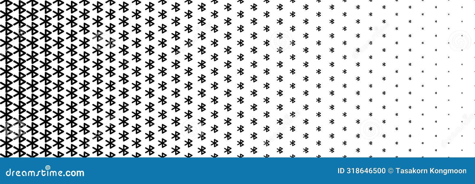 Horizontal Black Bluetooth Design for Pattern and Background Stock ...