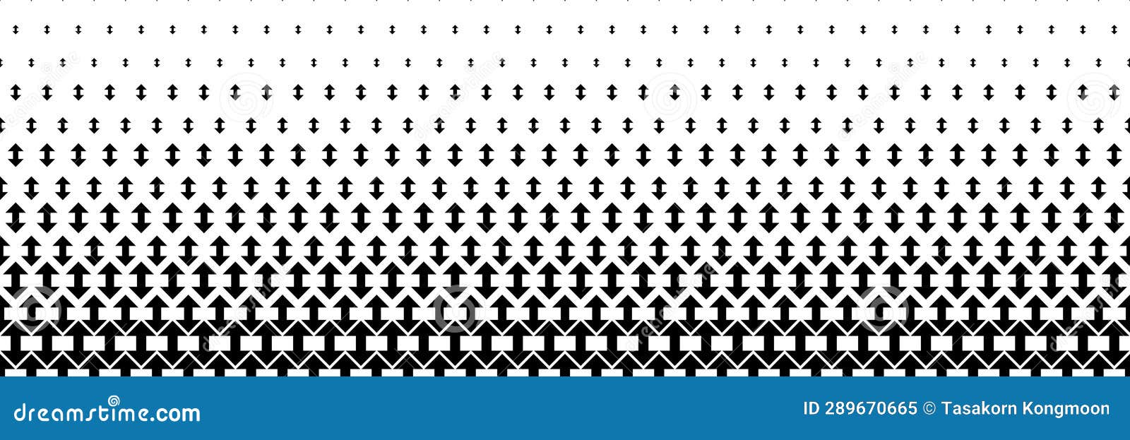 Horizontal Black Halftone of Arrow Design for Pattern and Background ...
