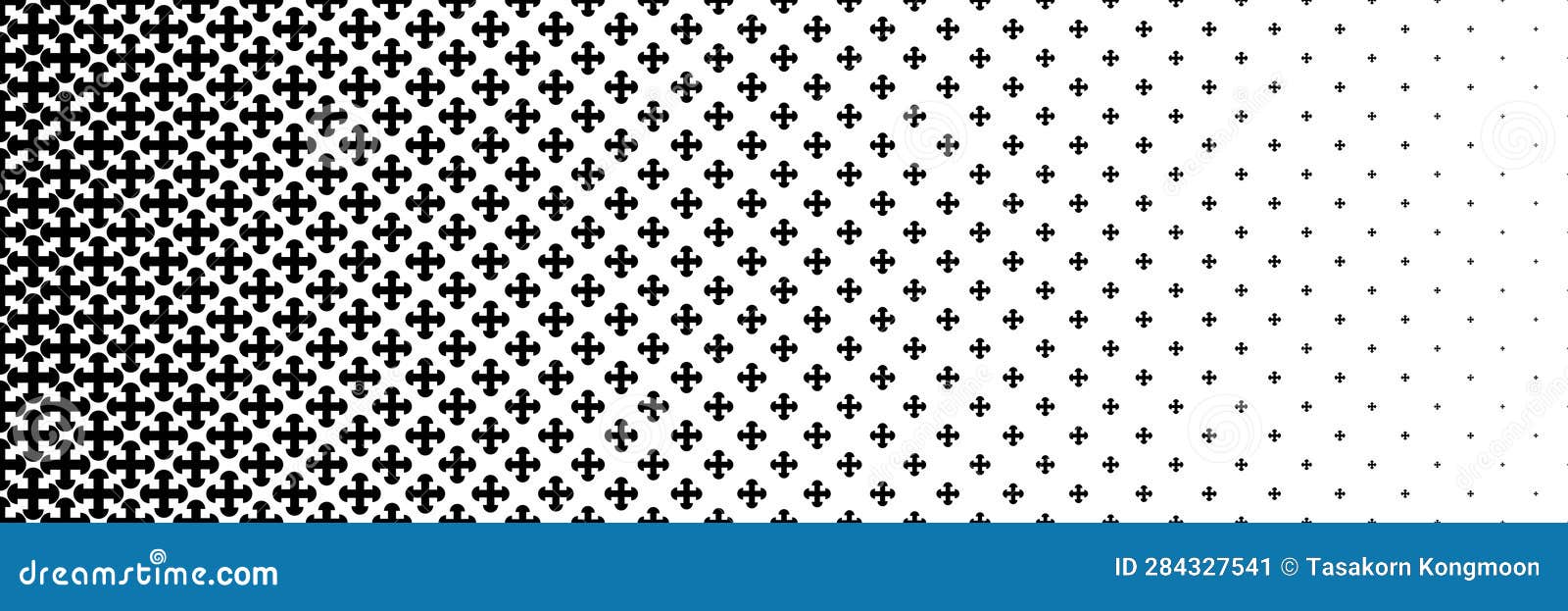 Horizontal Black Halftone of Cross and Semicircle Design for Pattern ...