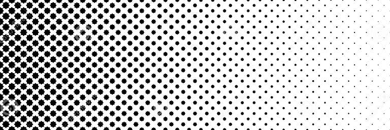 Horizontal Black Halftone of Octagon Star Design for Pattern and ...