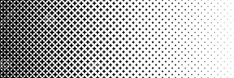 Horizontal Black Halftone of Sharp Cross and Sharp Plus Design for ...