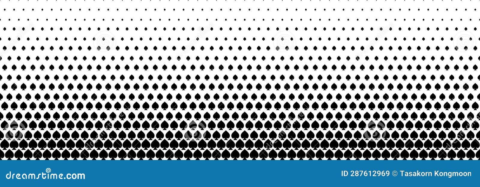 Horizontal Black Halftone of Spades Icon of Playing Card Design for ...
