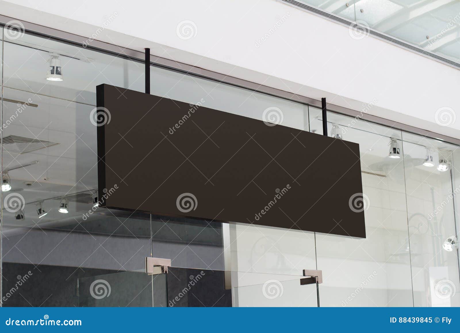 Horizontal Black Signage on Shop Front Stock Image - Image of modern ...