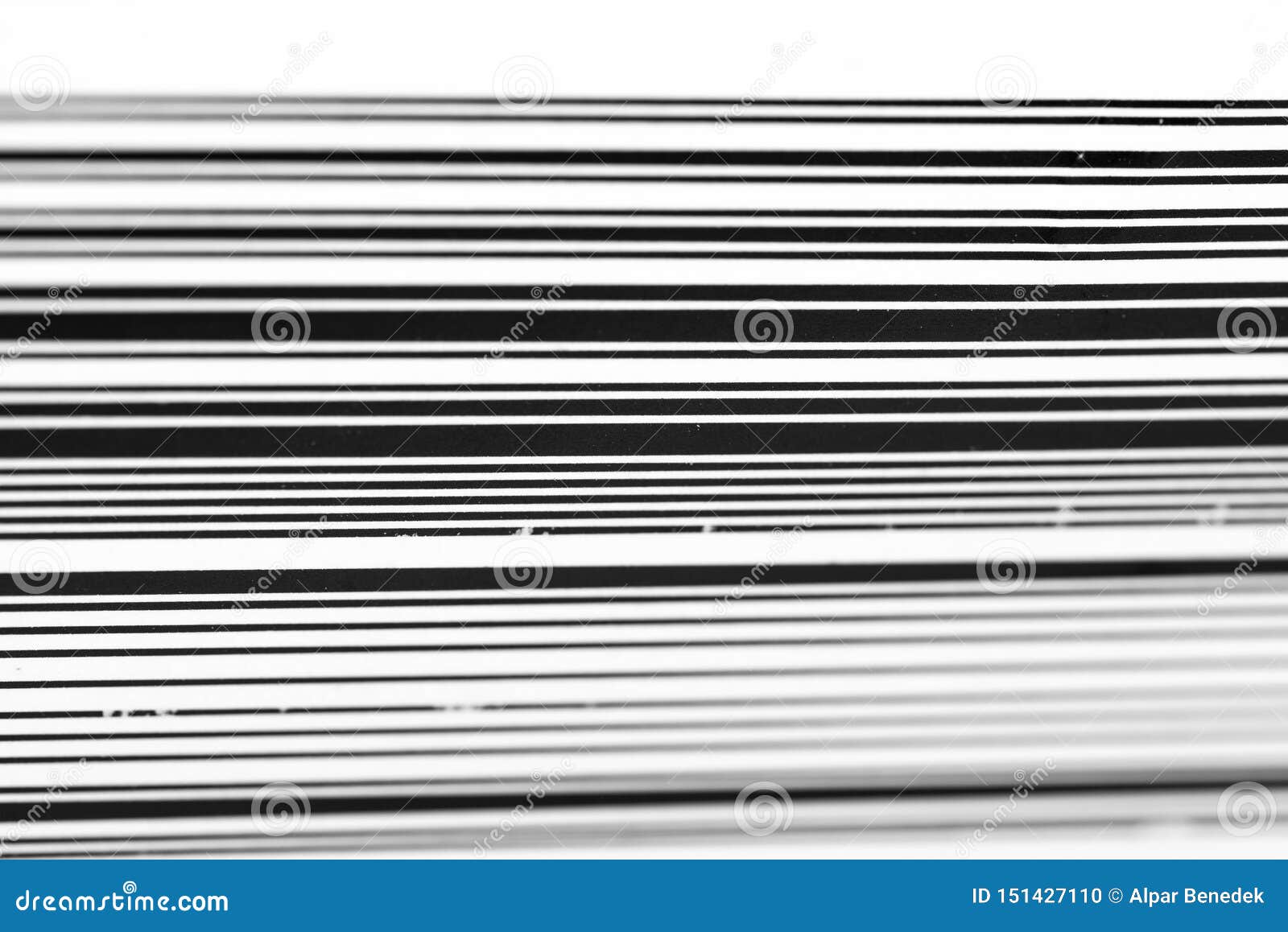 Horizontal Black and White Bar Code Close Up Macro Shot Stock Photo ...