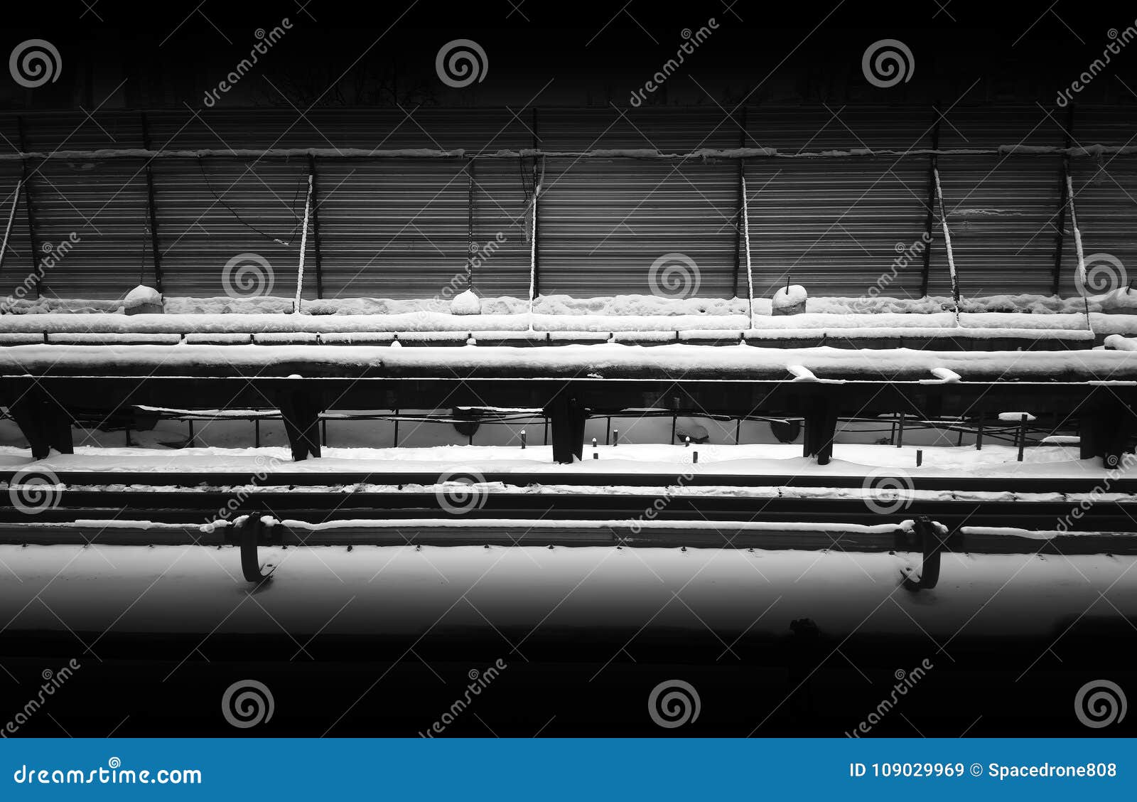 Horizontal Black and White Railway Under Construction Background Stock ...