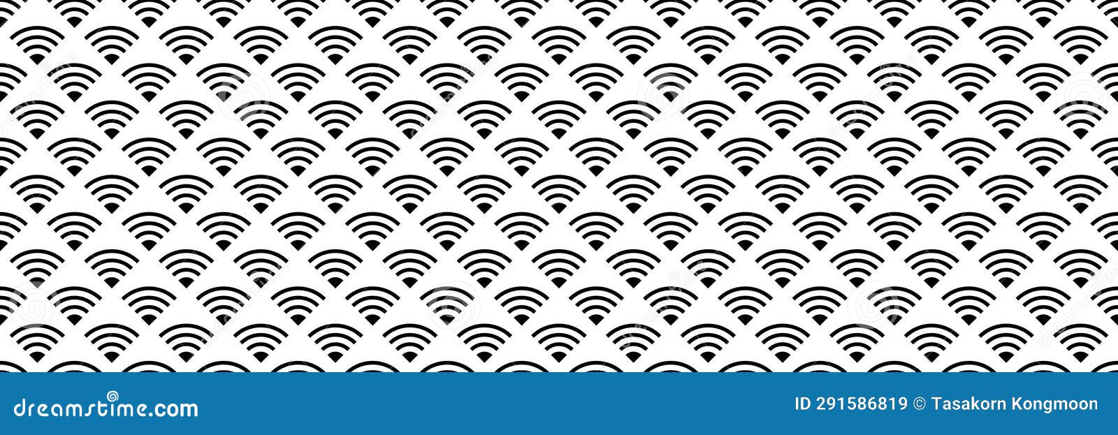 Horizontal Black Wifi Signal Design for Pattern and Background Stock ...