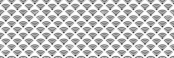 Horizontal Black Wifi Signal Design for Pattern and Background Stock ...