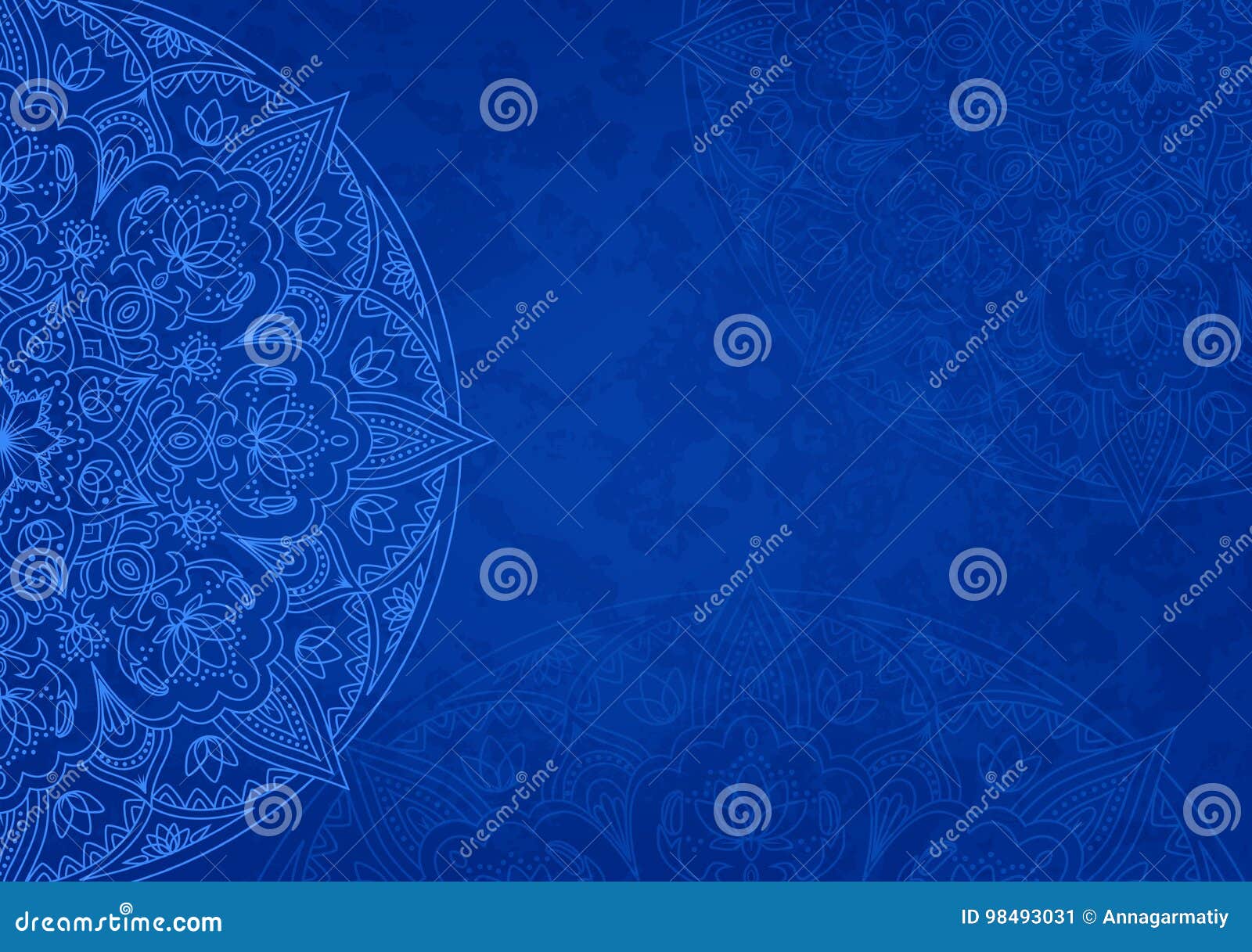 Horizontal Blue Certificate Appreciation Or Diploma Template With ...