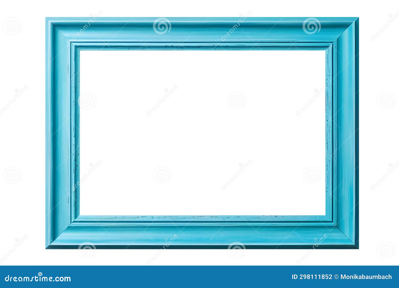 Horizontal Blue Empty Picture Frame Isolated on Transparent or White ...