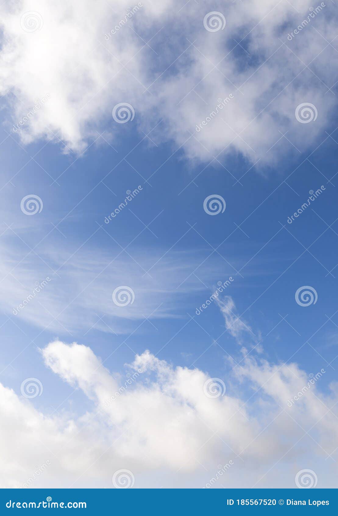 Blue Sky with Big Smooth Clouds Stock Photo - Image of clouds, corner ...