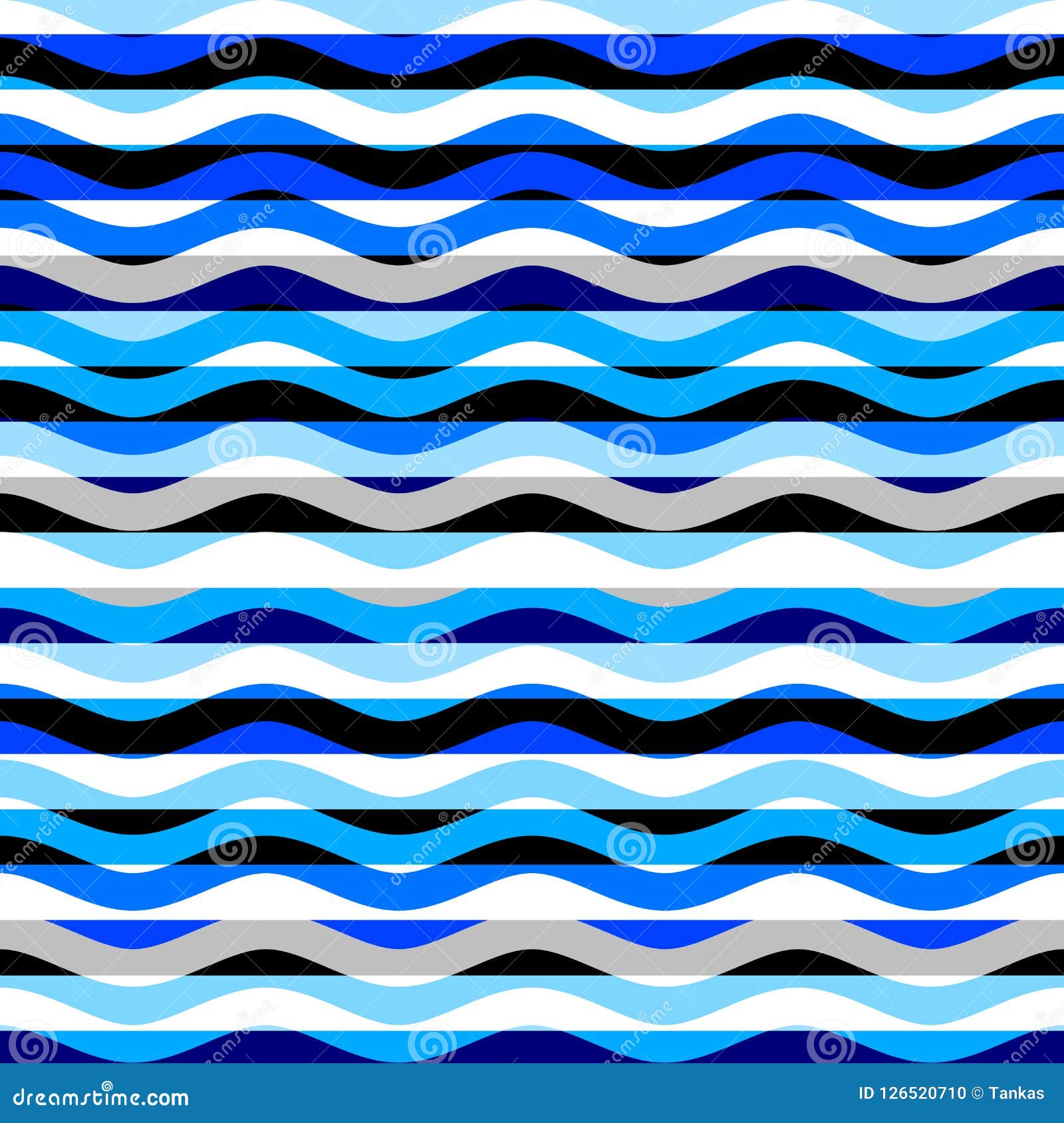 Horizontal Blue Strips Pattern in a Patchwork Collage Style. Stock ...