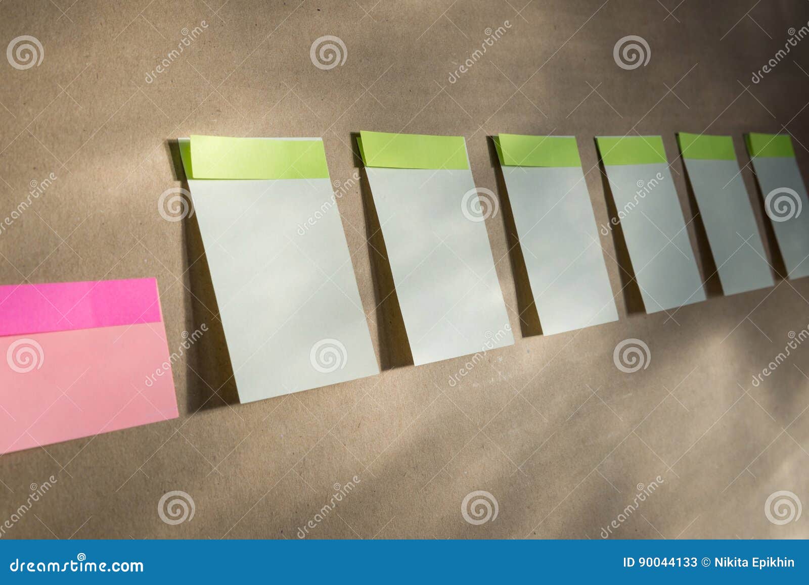 Horizontal Board with Many White Sticky Notes Pinned Stock Image ...
