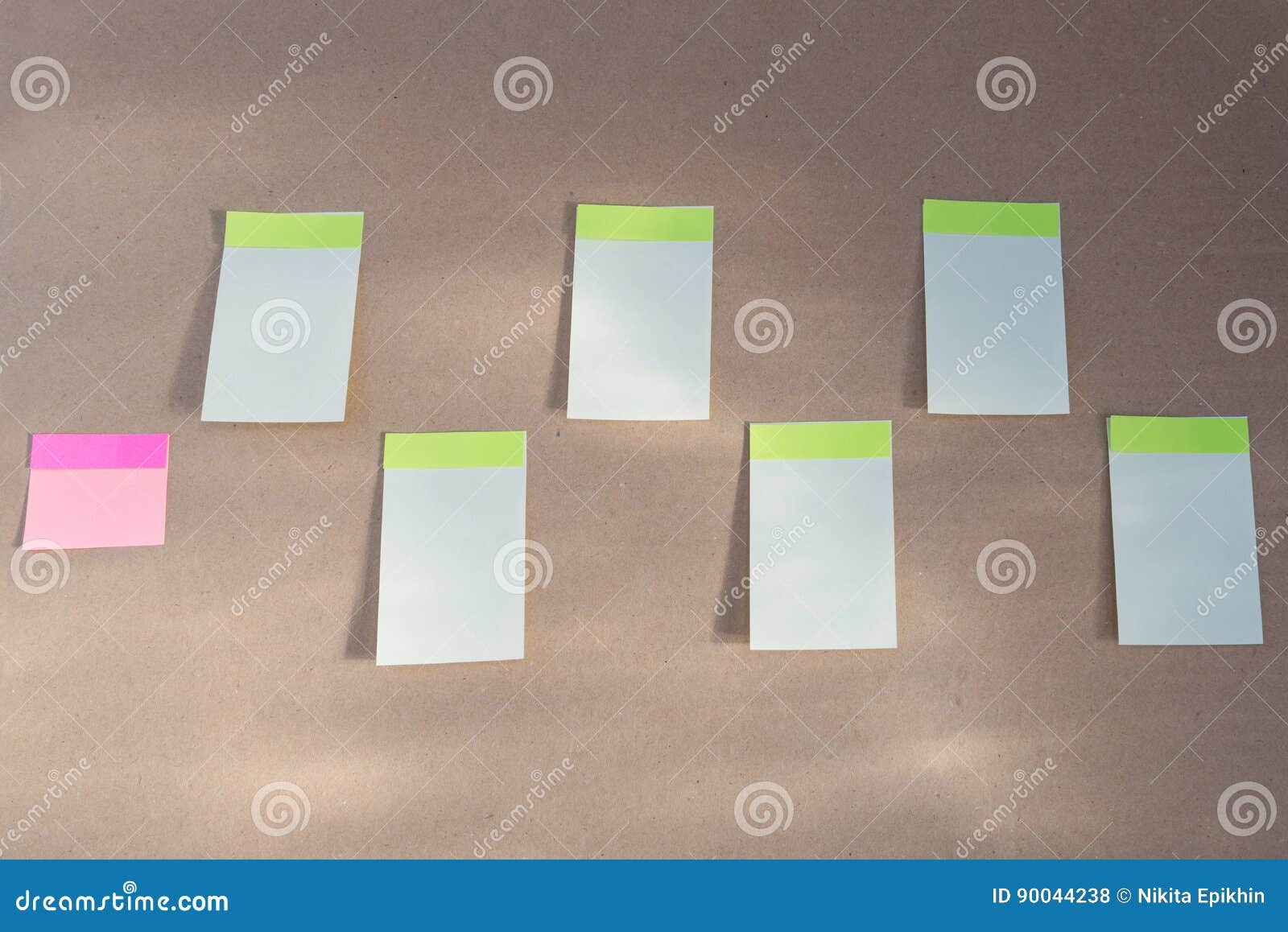 Horizontal Board with Many White Sticky Notes Pinned Stock Photo ...