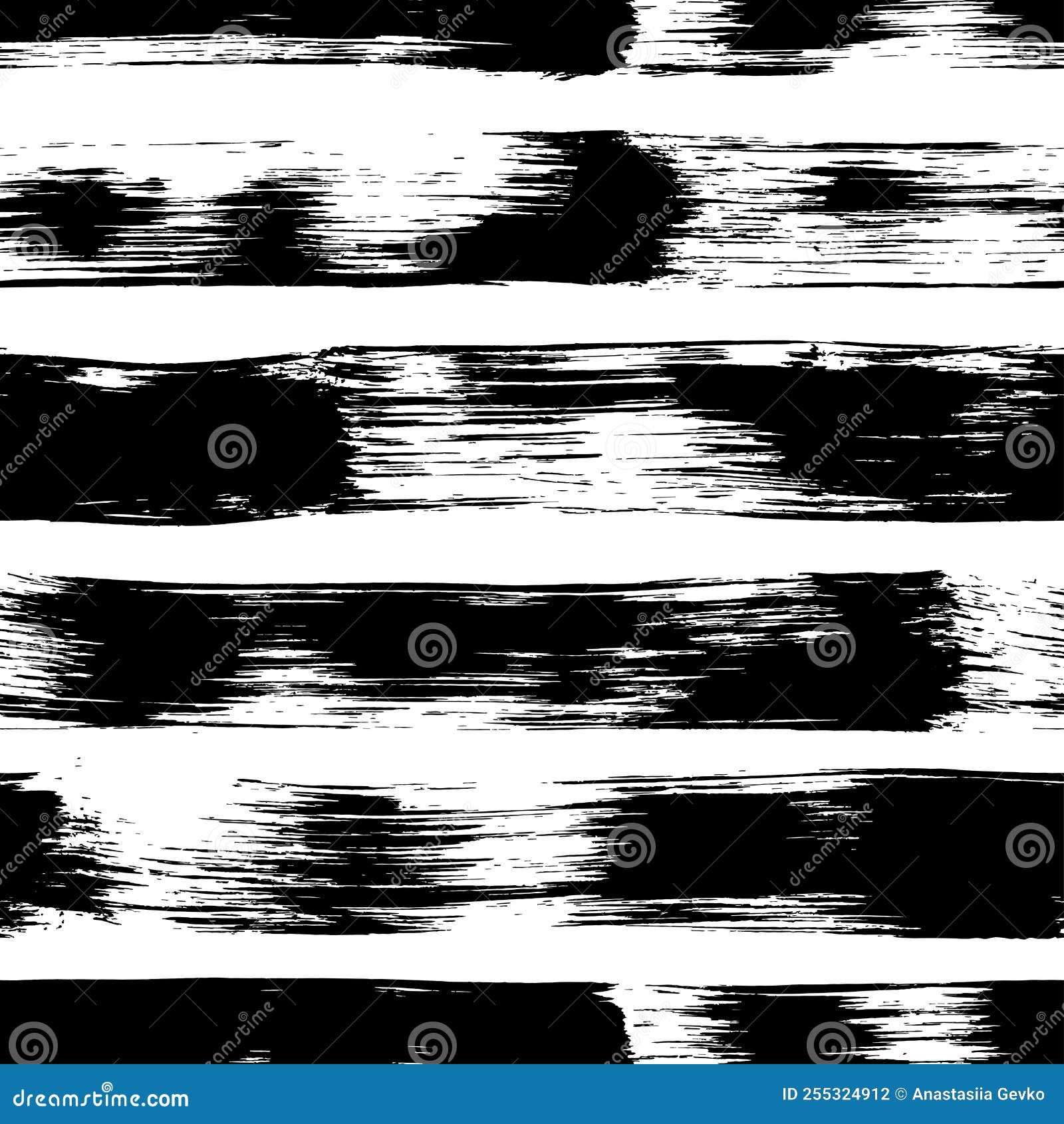 Hand Drawn Vector Bold Stripes Seamless Pattern. Stock Vector ...