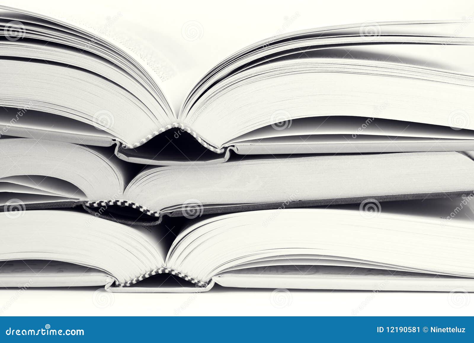 Horizontal book stack stock image. Image of open, research - 12190581