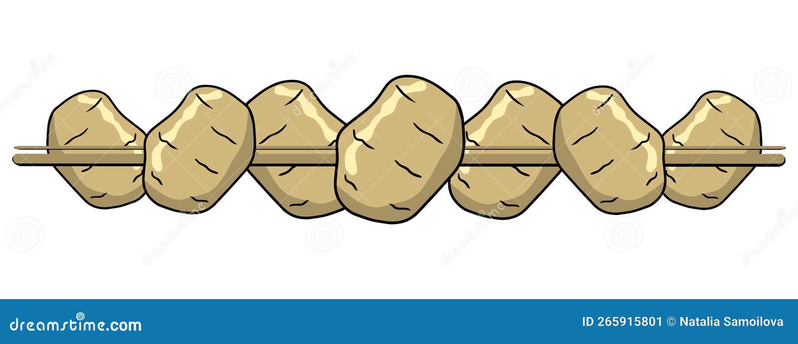 Horizontal Border, Beige Potato, Root Vegetable, Vector Cartoon Stock ...