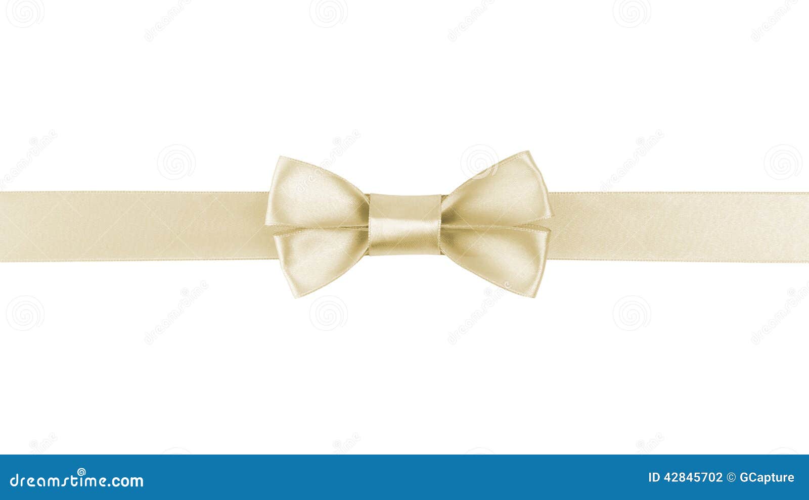 Horizontal Border with Champagne Color Ribbon Bow Stock Photo - Image ...