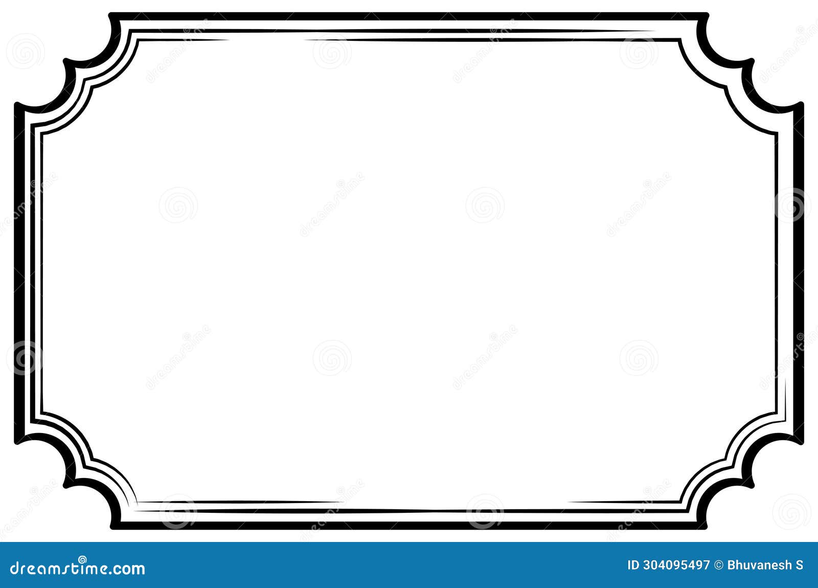 Horizontal Border Design Concept of Black Stripes Isolated on White ...