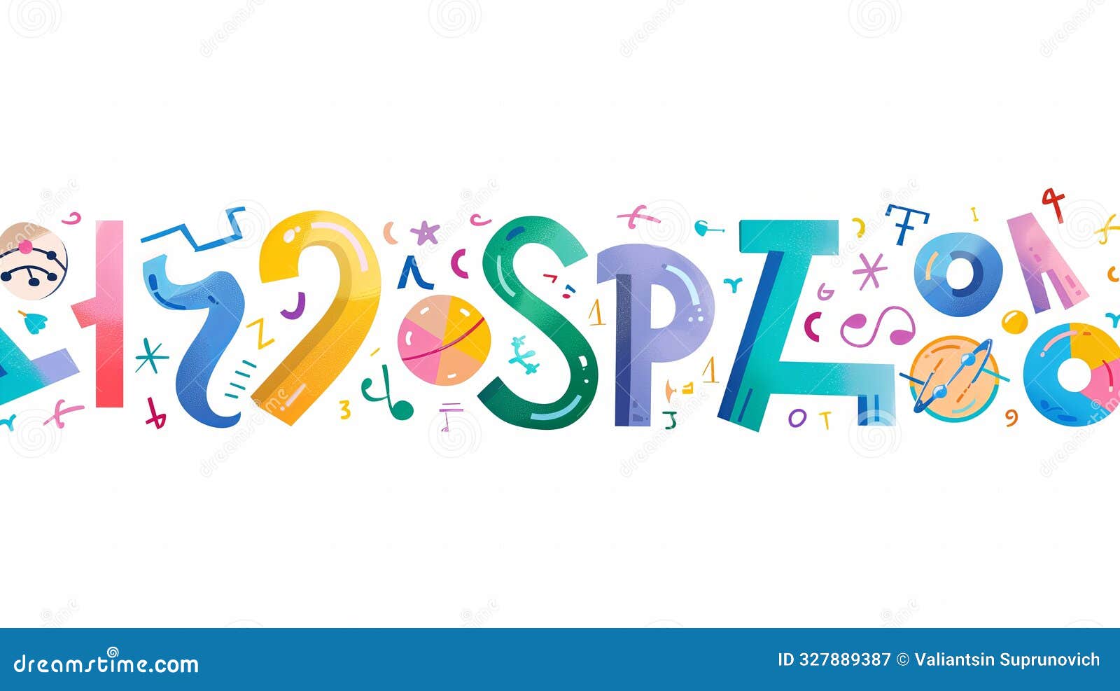 A Horizontal Border Featuring a Variety of Math Symbols Such As Pi ...