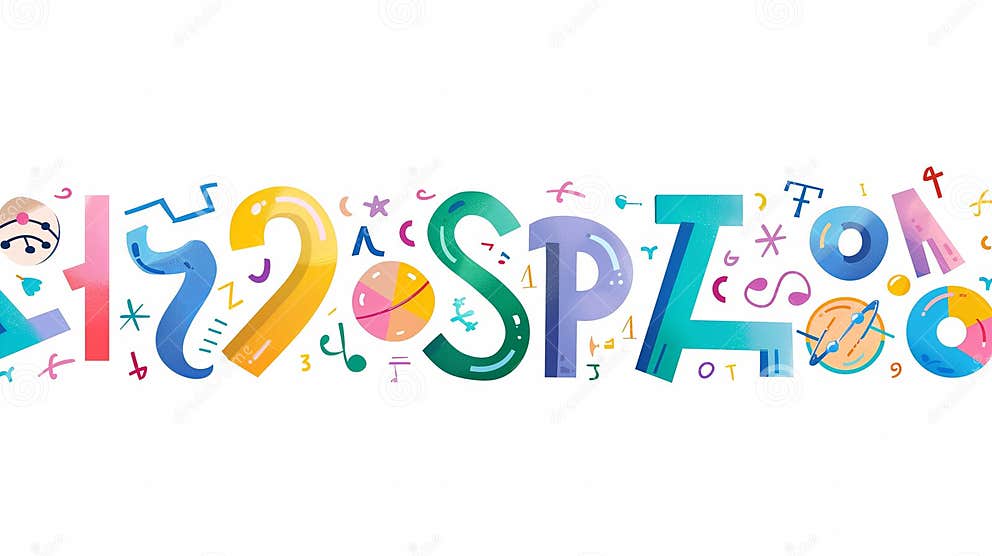 A Horizontal Border Featuring a Variety of Math Symbols Such As Pi ...