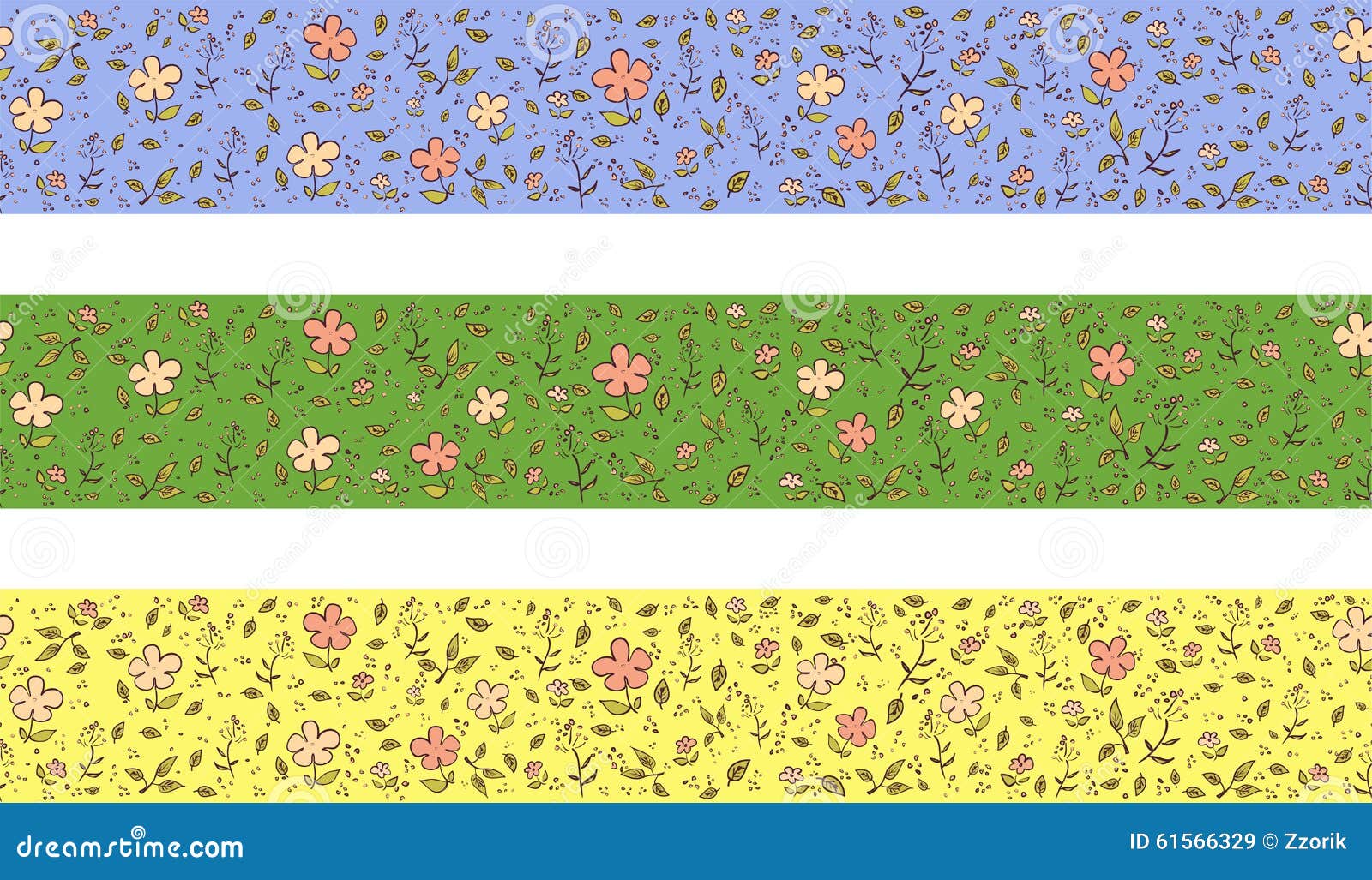 Horizontal Border with Flowers Stock Vector - Illustration of design ...