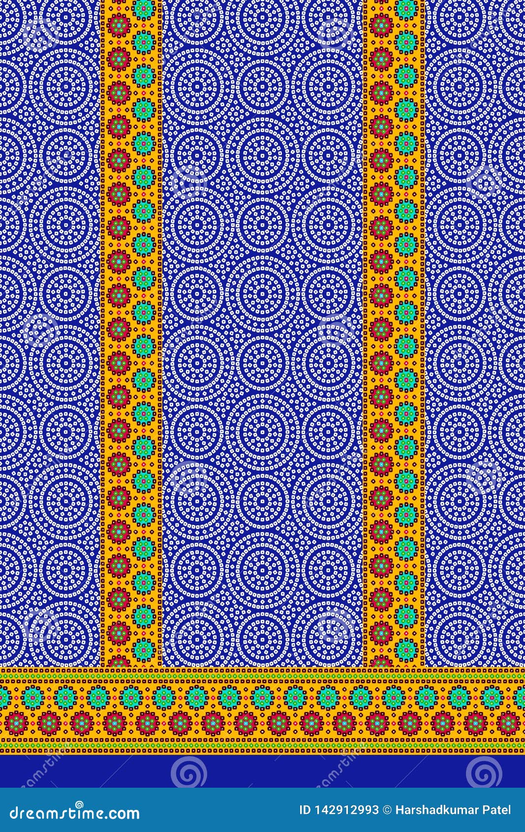 Abstract Colorful Block Print Pattern Stock Illustration - Illustration ...