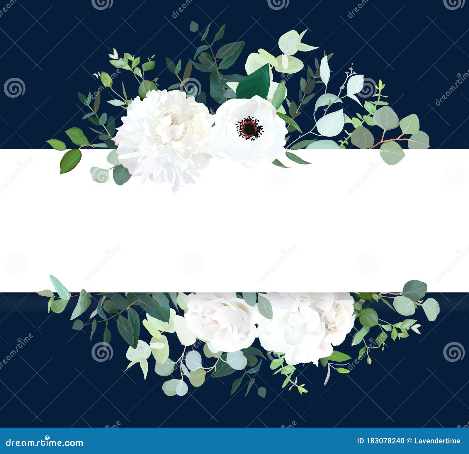 Horizontal Botanical Vector Design Banner. Stock Vector - Illustration ...