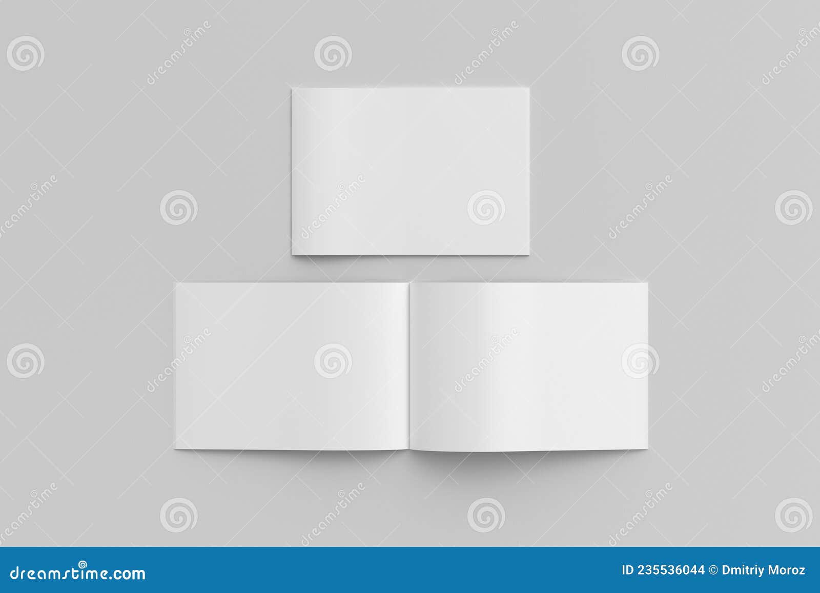 Horizontal Brochure or Booklet Mock Up on White Background Stock ...