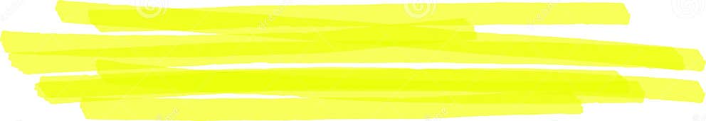 Horizontal Brush Strokes of Vibrant Yellow Highlighter Ink Create a ...