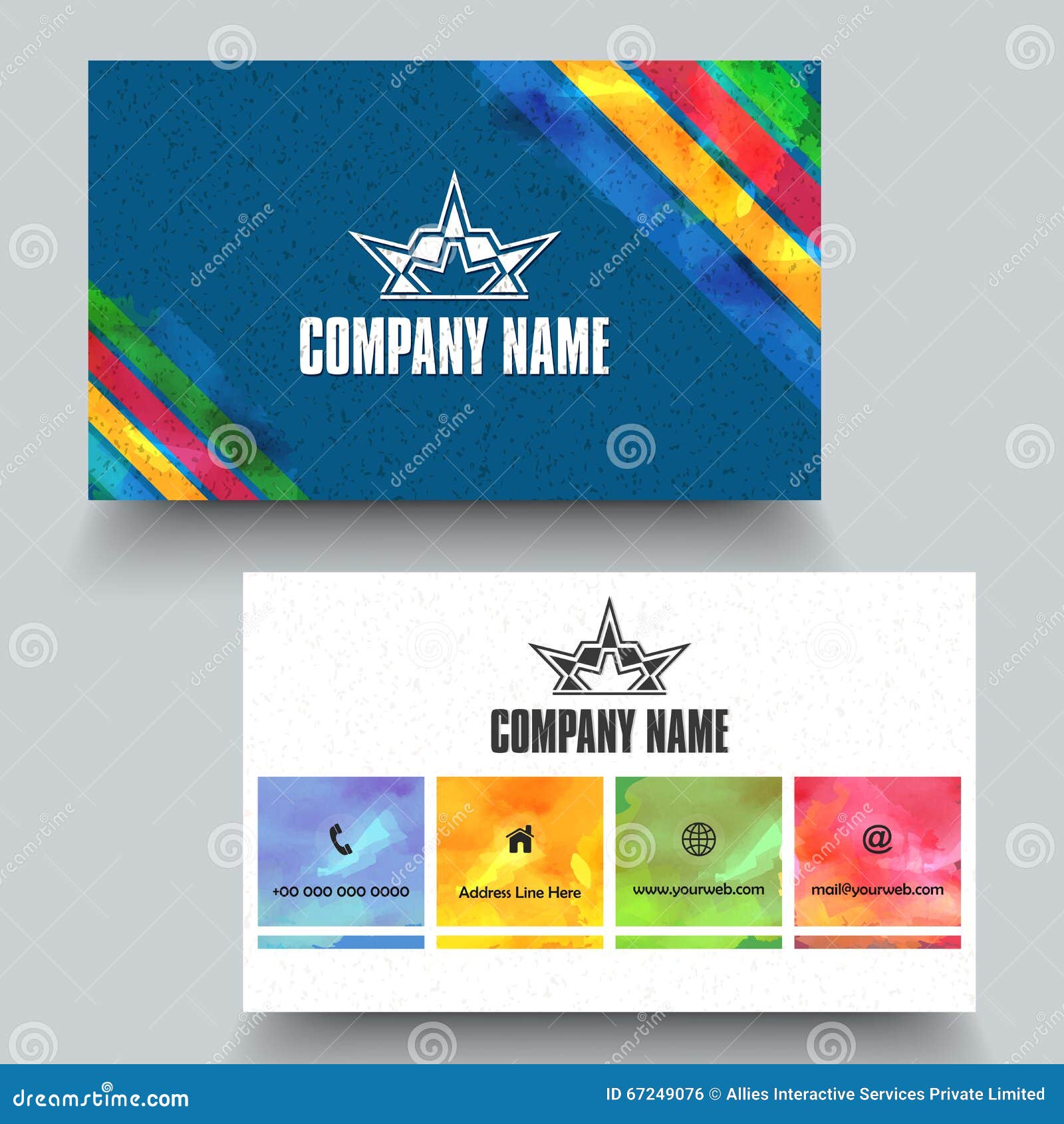 Horizontal Business Card or Visiting Card. Stock Illustration ...