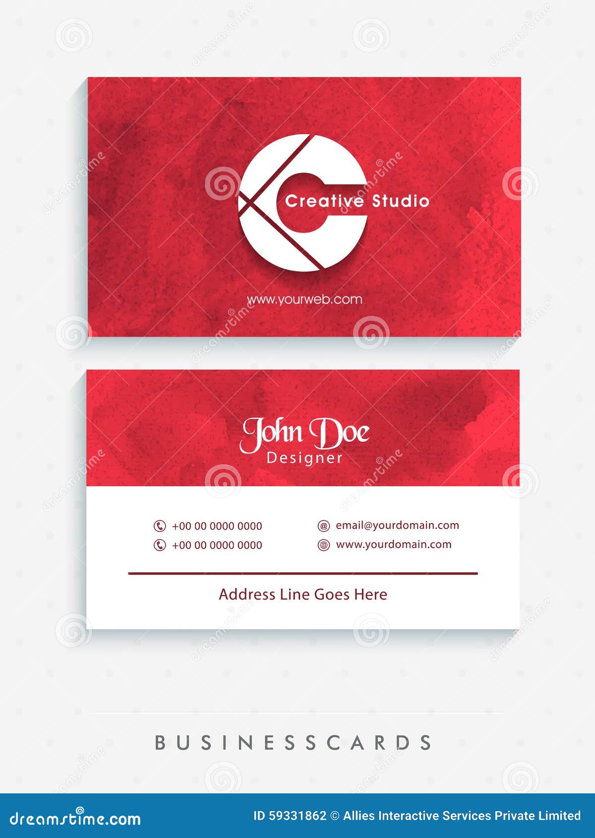 Horizontal Business or Visiting Card Set. Stock Illustration ...
