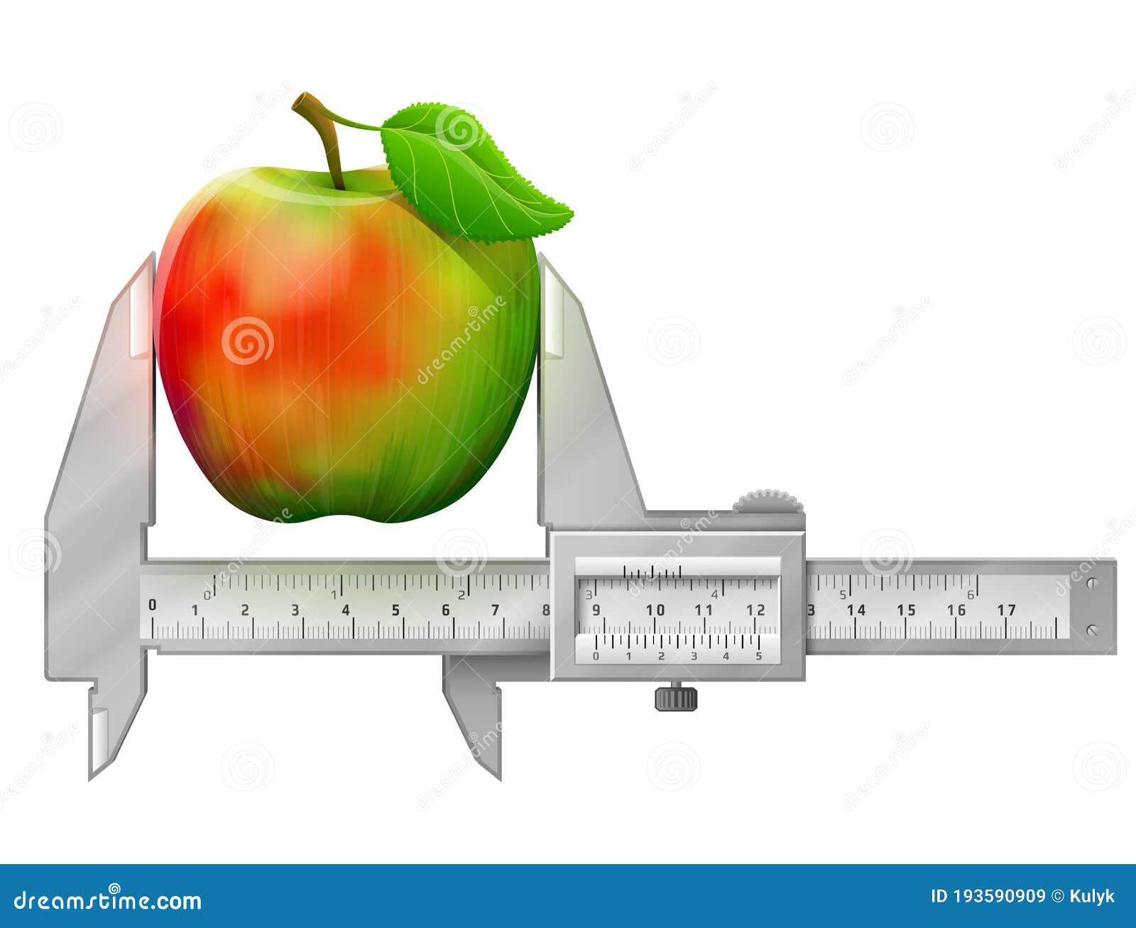 Horizontal Caliper Measures Apple Fruit Stock Vector - Illustration of ...